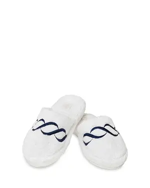 PRATESI Treccia Braid Embroidery Slippers - White/navy