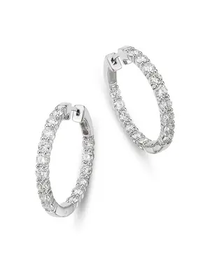 Bloomingdale'S Diamond Inside Out Hoop Earrings, 2.50 Ct. T. W - White