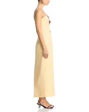 LEO LIN Rayna Applique Rose Maxi Dress Exclusive - Butter
