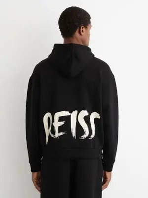 REISS Cotton Logo-print Hoodie