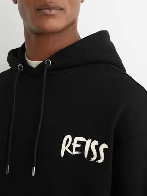 REISS Cotton Logo-print Hoodie