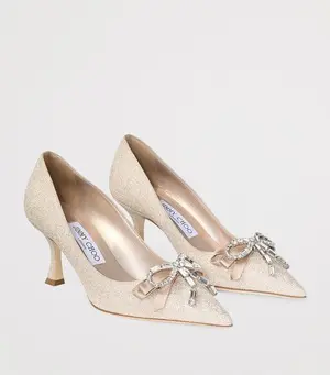 JIMMY CHOO Auria 70 Glittered Pumps