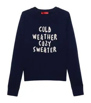 Max & Co. Wool-cashmere Embroidered Sweater - Blue