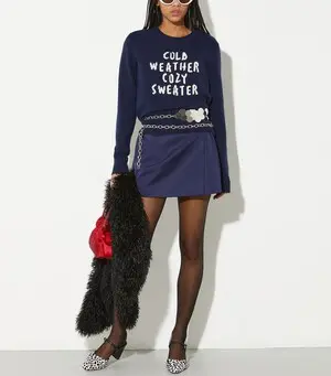 Max & Co. Wool-cashmere Embroidered Sweater - Blue