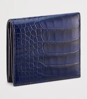 BVLGARI Alligator Leather Serpenti Forever Compact Wallet - Blue