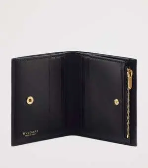 BVLGARI Alligator Leather Serpenti Forever Compact Wallet - Blue