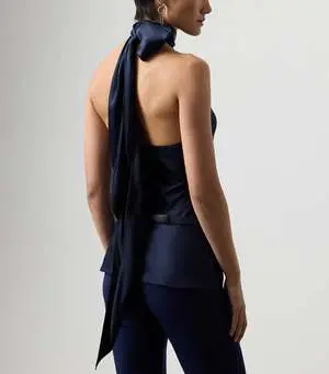 Ralph Lauren Stretch-silk Charmeuse Sleeveless Blouse