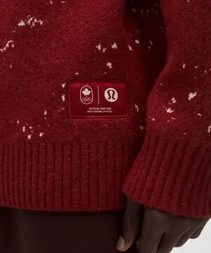 Lululemon Team Canada Alpaca-blend Jacquard Sweater - Dark Sport Red/cardinal/beech White