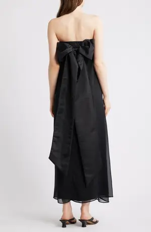 PETAL & PUP Amici Strapless Bow Back Maxi Dress
