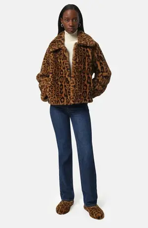 Apparis Magda Faux Fur Slipper - Leopard