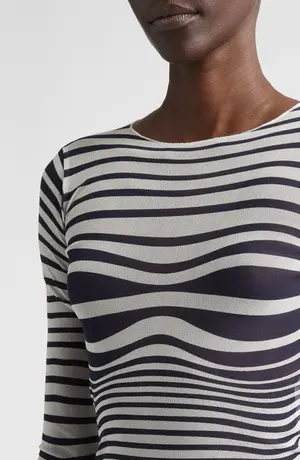 JEAN PAUL GAULTIER Re-edition Body Morphing Trompe L'oeil Long Sleeve Mesh Top