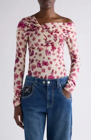 Isabel Marant Étoile Danka Long Sleeve Stretch-silk Top - Pink