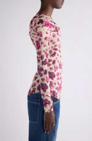 Isabel Marant Étoile Danka Long Sleeve Stretch-silk Top - Pink