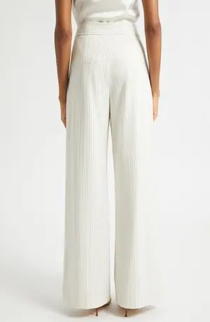 Veronica Beard Rimini Pinstripe Wide-leg Pants - Dove Multi