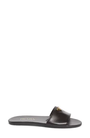 Prada Logo Slide Sandal