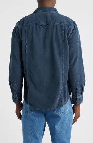 CORRIDOR Cotton Corduroy Button-up Shirt - Navy