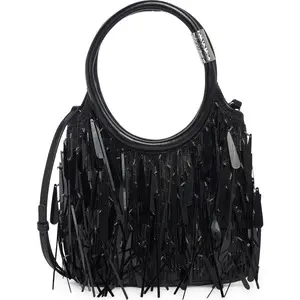 Sam Edelman Mini Estelle Beaded Fringe Tote - Black