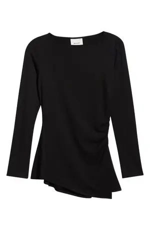 REFORMATION Margot Asymmetric Peplum Knit Top