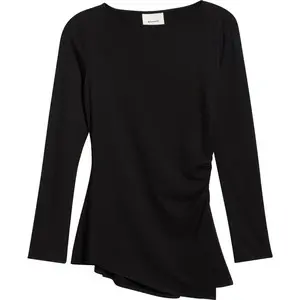 REFORMATION Margot Asymmetric Knit Top - Black