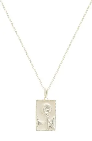 FREYA ROSE Rectangle & Moon Necklace - Silver