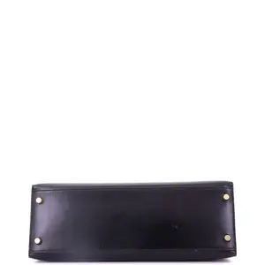 Hermès Kelly Handbag Black Box Calf With Gold Hardware 32