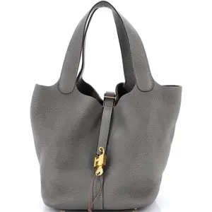 Hermès Picotin Lock Bag Clemence Mm - Gris Meyer
