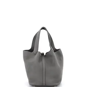 Hermès Picotin Lock Bag Clemence Mm - Gris Meyer