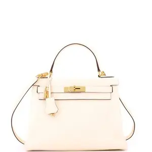 Hermès Kelly Handbag Light Togo With Gold Hardware 28 - Nata
