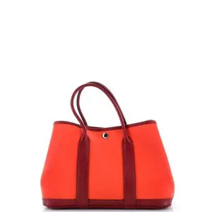 Hermès Garden Party Tote Toile And Leather 30 - Orange