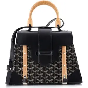 GOYARD Saigon Top Handle Bag Coated Canvas With Leather PM