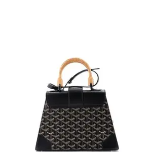 Goyard Saigon Top Handle Bag Coated Canvas With Leather Pm - Black