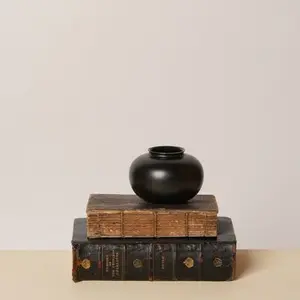 MIDDLE KINGDOM Semi-matte Porcelain Mini Apple Vase - Black