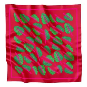 CENTINELLE Glowing Chard Silk Medium Square Scarf - Red