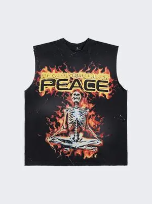 HELLSTAR Inner Peace Skeleton Sleeveless Tee