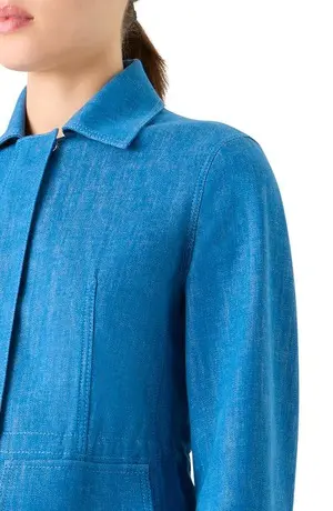 Akris Stretch Denim Cargo Jacket - Twilight