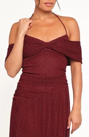 PETAL & PUP Mayven Dot Halter Neck Gown