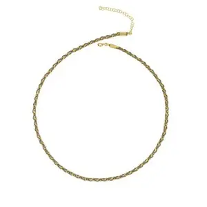 SPERO LONDON Handmade Rope Braided Sterling Silver Beaded Chain Necklace Grey