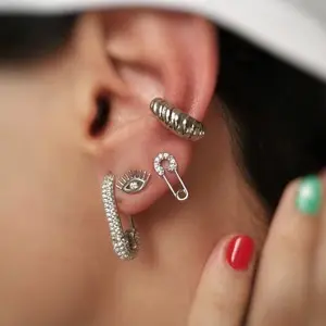 SPERO LONDON Pave Stud Earrings - Silver