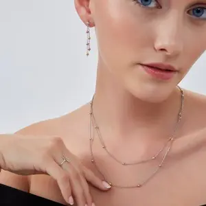 SPERO LONDON Dorica Sterling Multi Bead Drop Earrings - Silver