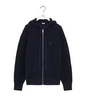 Loewe Wool-blend Terry Anagram Hoodie - Navy