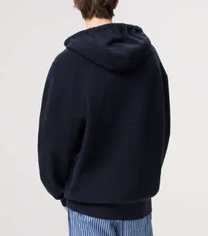 Loewe Wool-blend Terry Anagram Hoodie - Navy