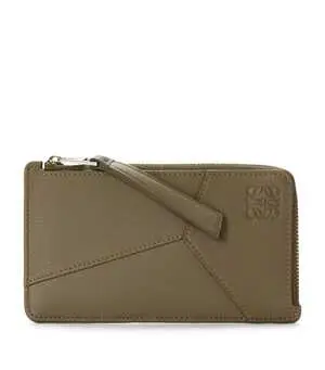 Loewe Leather Puzzle Edge Coin Card Holder - Green