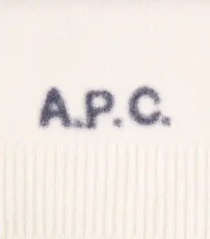 A.p.c. Merino Wool Edward Logo Sweater - Navy