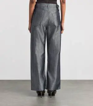 Rag & Bone Logan Mid-rise Wide-leg Jeans - Grey