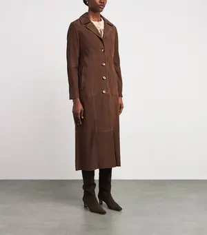 Rixo Suede Astraea Coat - Brown