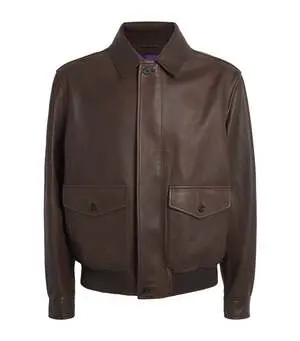 Ralph Lauren Purple Label Leather Everett Flight Jacket