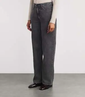 Rag & Bone Logan Mid-rise Wide-leg Jeans - Black