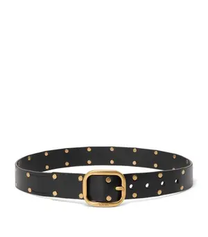 Loewe Leather Studded Rounded-rectangle Belt - Black