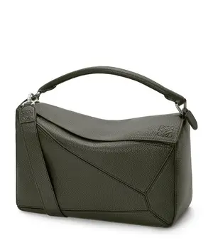Loewe Large Leather Puzzle Top-handle Bag - Green