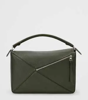 Loewe Large Leather Top-handle Puzzle Bag - Green